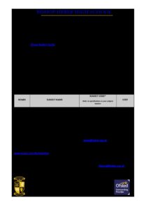 2020 Autumn Exam Series 2020 Entry Form GCSE | Bishop Heber High School